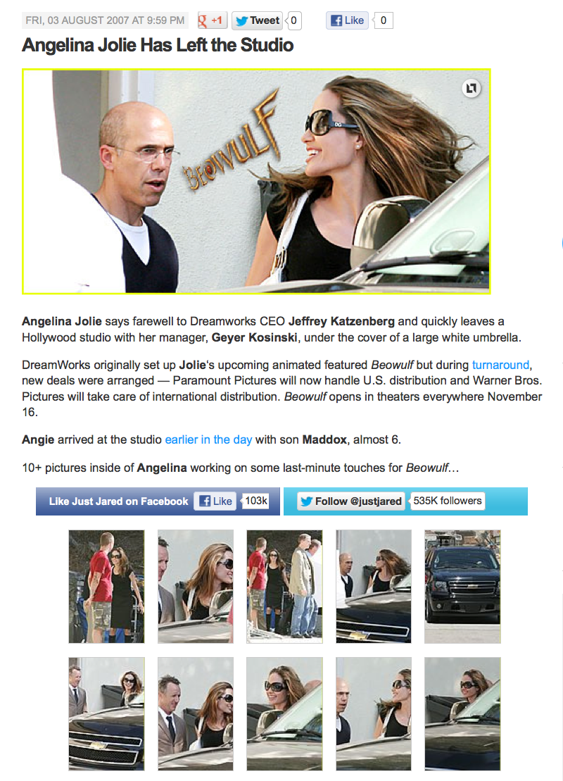 (Angelina Jolie, David Beckham, Patrick Dempsey, Nicole Richie) Entry ...